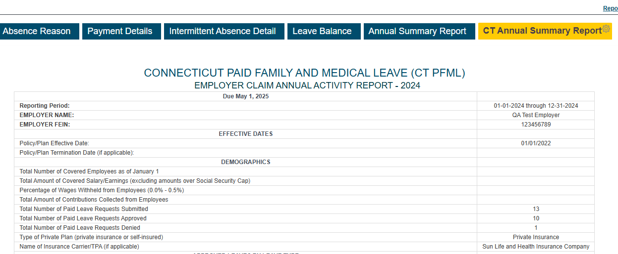 How to download the CT PFML Annual Report